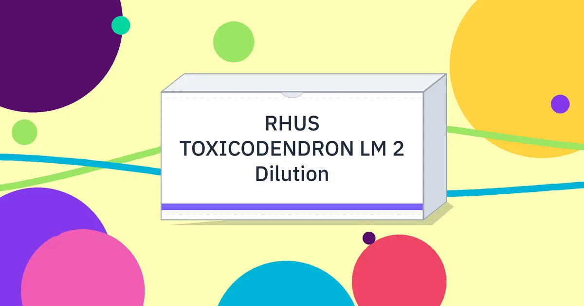 Symbolbild: Packung mit der Aufschrift RHUS TOXICODENDRON LM 2 Dilution (PZN 13053535) – Verfügbarkeit und Bezug in Apotheken in Frankfurt am Main