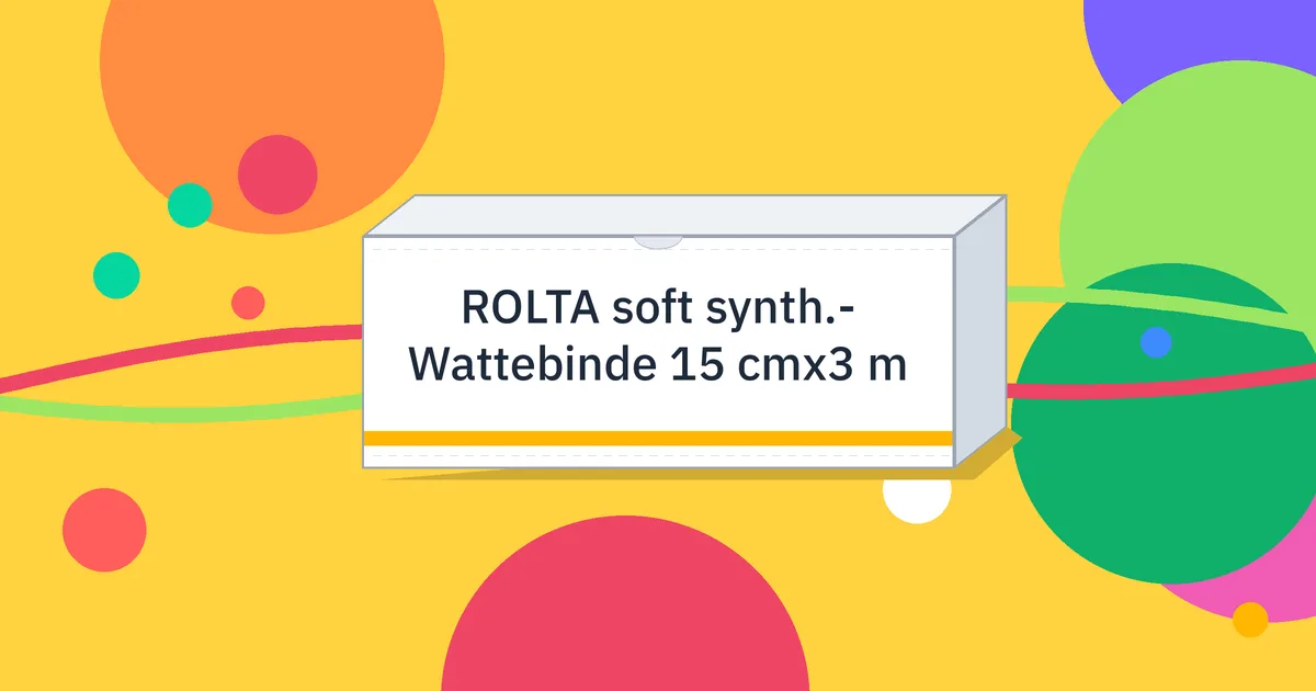 Symbolbild: Packung mit der Aufschrift ROLTA soft synth.-Wattebinde 15 cmx3 m (PZN 04456530) – Verfügbarkeit und Bezug in Apotheken in Frankfurt am Main