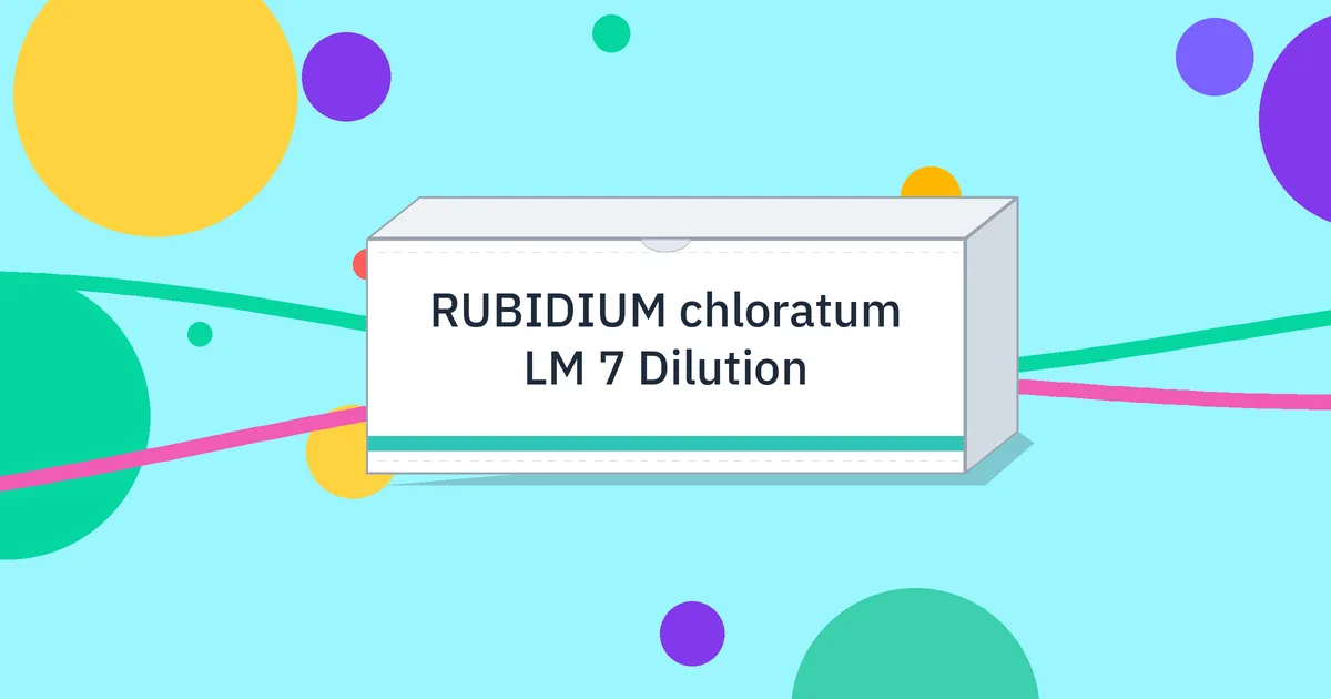 Symbolbild: Packung mit der Aufschrift RUBIDIUM chloratum LM 7 Dilution (PZN 13171789) – Verfügbarkeit und Bezug in Apotheken in Frankfurt am Main