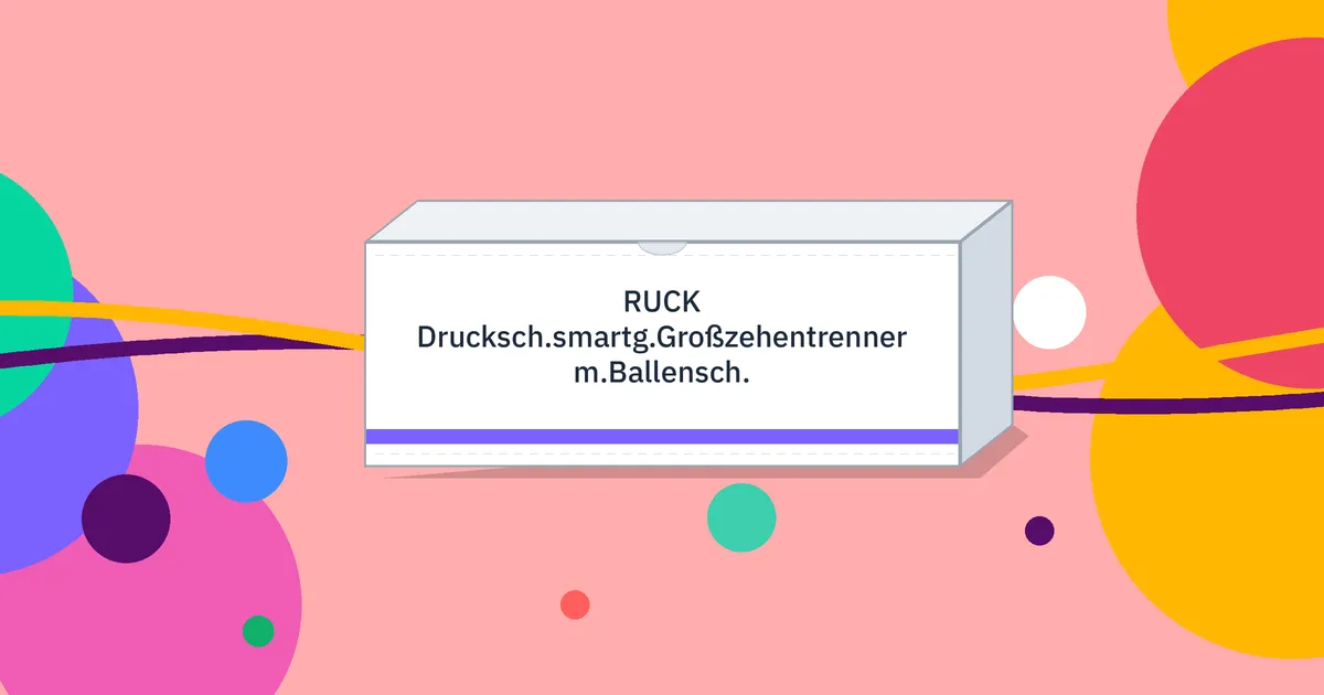 Symbolbild: Packung mit der Aufschrift RUCK Drucksch.smartg.Großzehentrenner m.Ballensch. (PZN 16904904) – Verfügbarkeit und Bezug in Apotheken in Frankfurt am Main