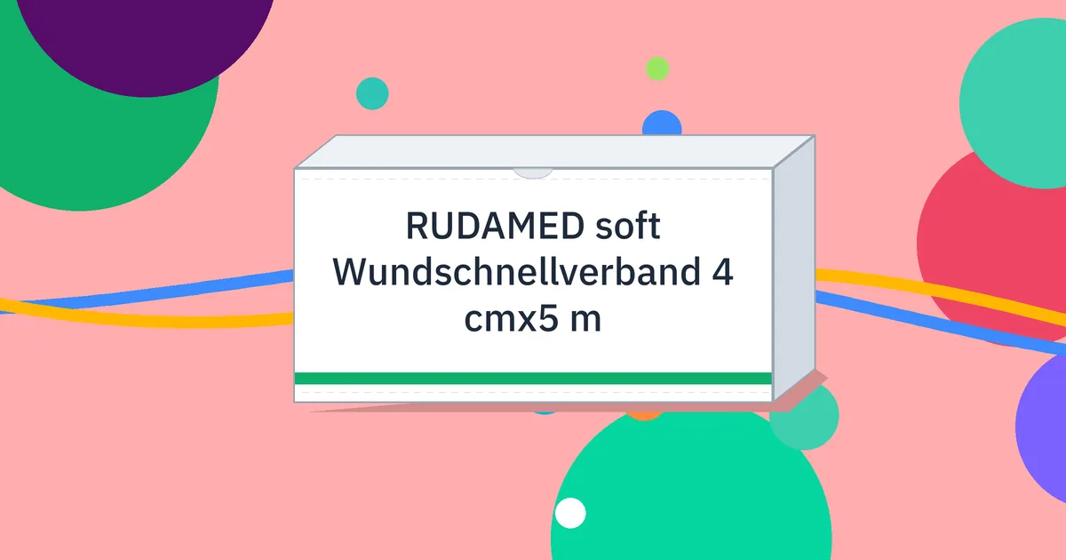 Symbolbild: Packung mit der Aufschrift RUDAMED soft Wundschnellverband 4 cmx5 m (PZN 15892665) – Verfügbarkeit und Bezug in Apotheken in Frankfurt am Main