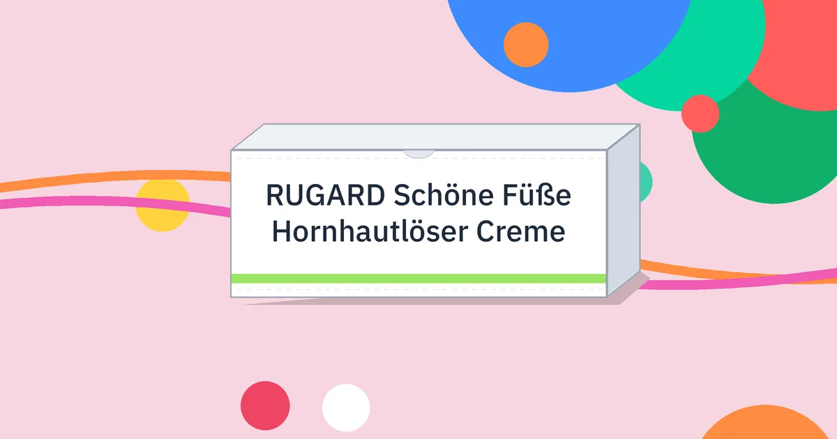 Symbolbild: Packung mit der Aufschrift RUGARD Schöne Füße Hornhautlöser Creme (PZN 18305183) – Verfügbarkeit und Bezug in Apotheken in Frankfurt am Main