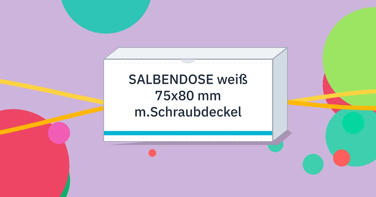 Symbolbild: Packung mit der Aufschrift SALBENDOSE weiß 75x80 mm m.Schraubdeckel (PZN 10402231) – Verfügbarkeit und Bezug in Apotheken in Frankfurt am Main