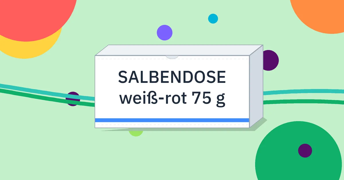 Symbolbild: Packung mit der Aufschrift SALBENDOSE weiß-rot 75 g (PZN 18187996) – Verfügbarkeit und Bezug in Apotheken in Frankfurt am Main