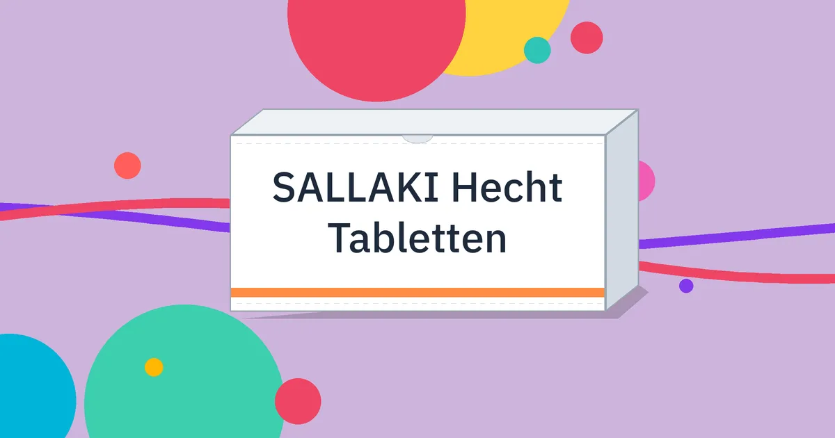 Symbolbild: Packung mit der Aufschrift SALLAKI Hecht Tabletten (PZN 13359783) – Verfügbarkeit und Bezug in Apotheken in Frankfurt am Main