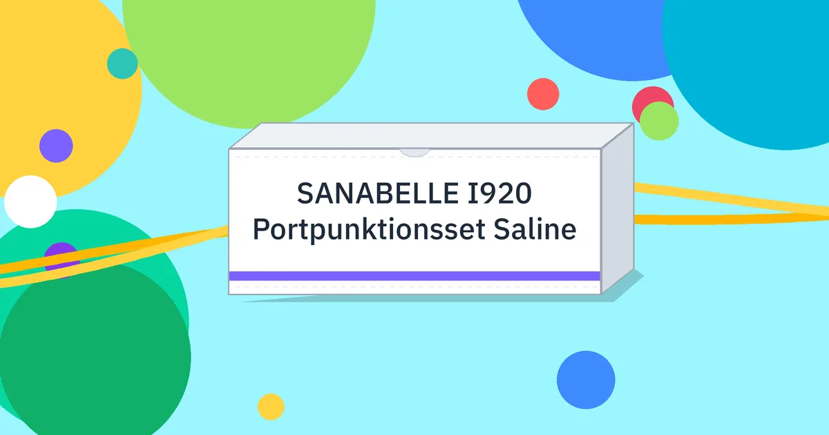 Symbolbild: Packung mit der Aufschrift SANABELLE I920 Portpunktionsset Saline (PZN 10524520) – Verfügbarkeit und Bezug in Apotheken in Frankfurt am Main