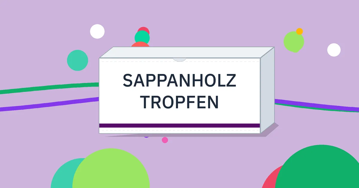 Symbolbild: Packung mit der Aufschrift SAPPANHOLZ TROPFEN (PZN 14283786) – Verfügbarkeit und Bezug in Apotheken in Frankfurt am Main