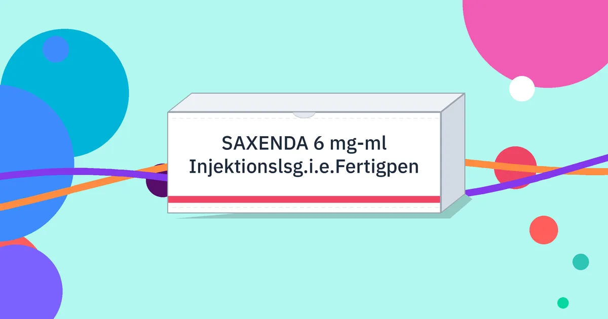 Symbolbild: Packung mit der Aufschrift SAXENDA 6 mg-ml Injektionslsg.i.e.Fertigpen (PZN 16370153) – Verfügbarkeit und Bezug in Apotheken in Frankfurt am Main