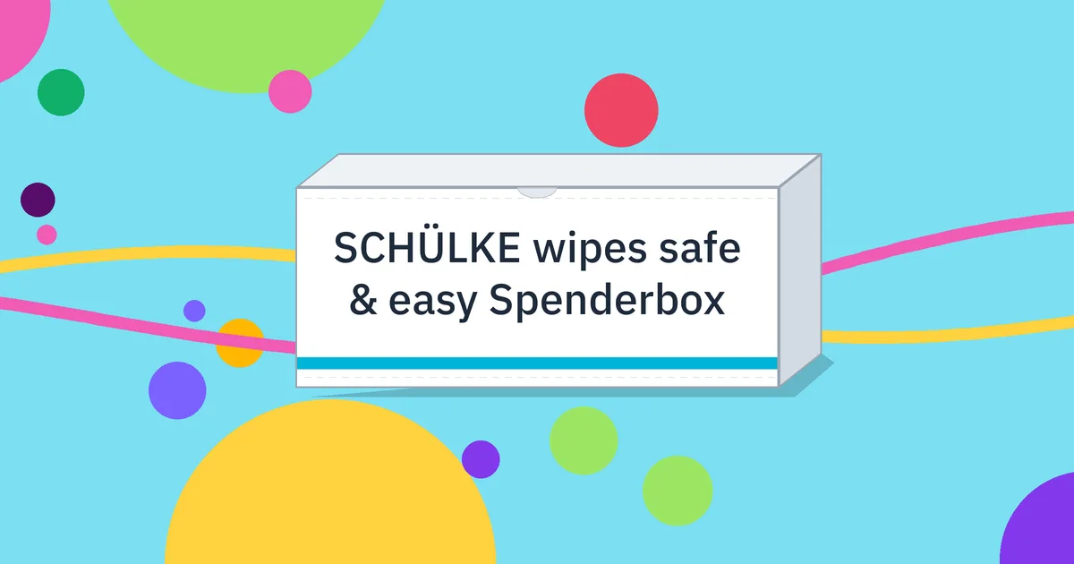 Symbolbild: Packung mit der Aufschrift SCHÜLKE wipes safe & easy Spenderbox (PZN 10332855) – Verfügbarkeit und Bezug in Apotheken in Frankfurt am Main