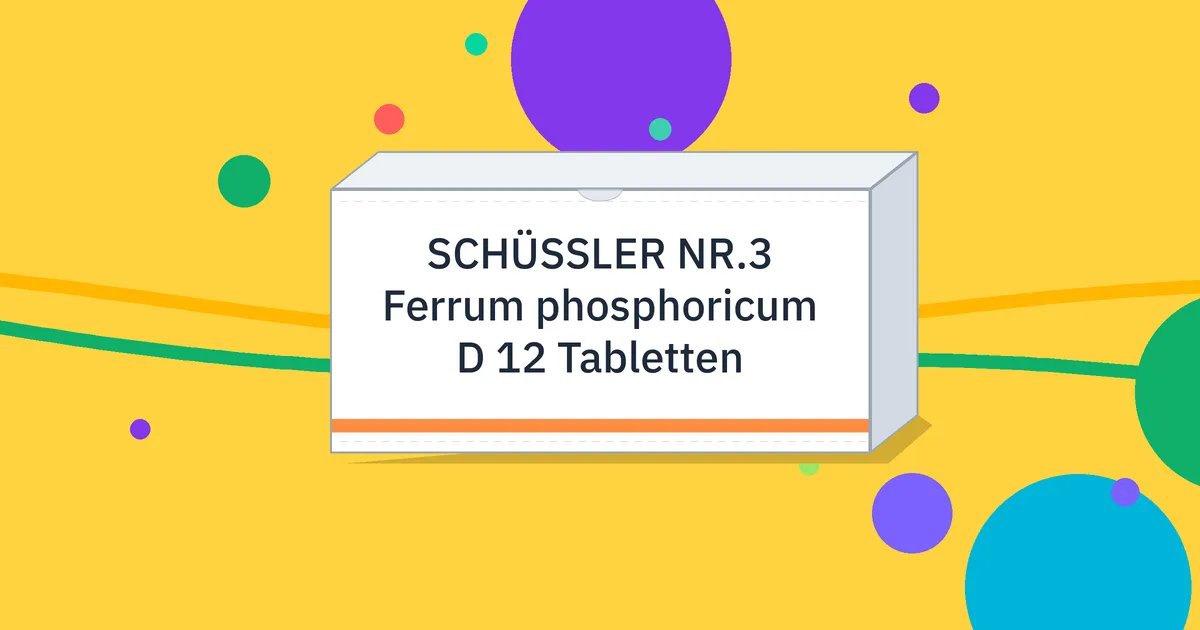 Symbolbild: Packung mit der Aufschrift SCHÜSSLER NR.3 Ferrum phosphoricum D 12 Tabletten (PZN 13576894) – Verfügbarkeit und Bezug in Apotheken in Frankfurt am Main