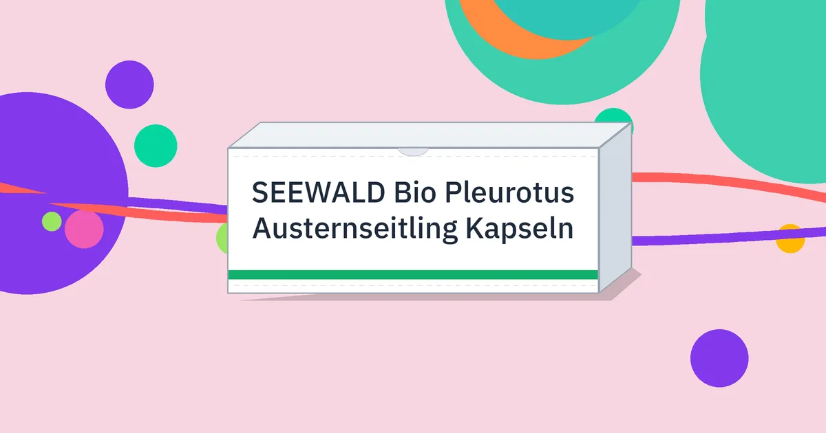Symbolbild: Packung mit der Aufschrift SEEWALD Bio Pleurotus Austernseitling Kapseln (PZN 20164258) – Verfügbarkeit und Bezug in Apotheken in Frankfurt am Main