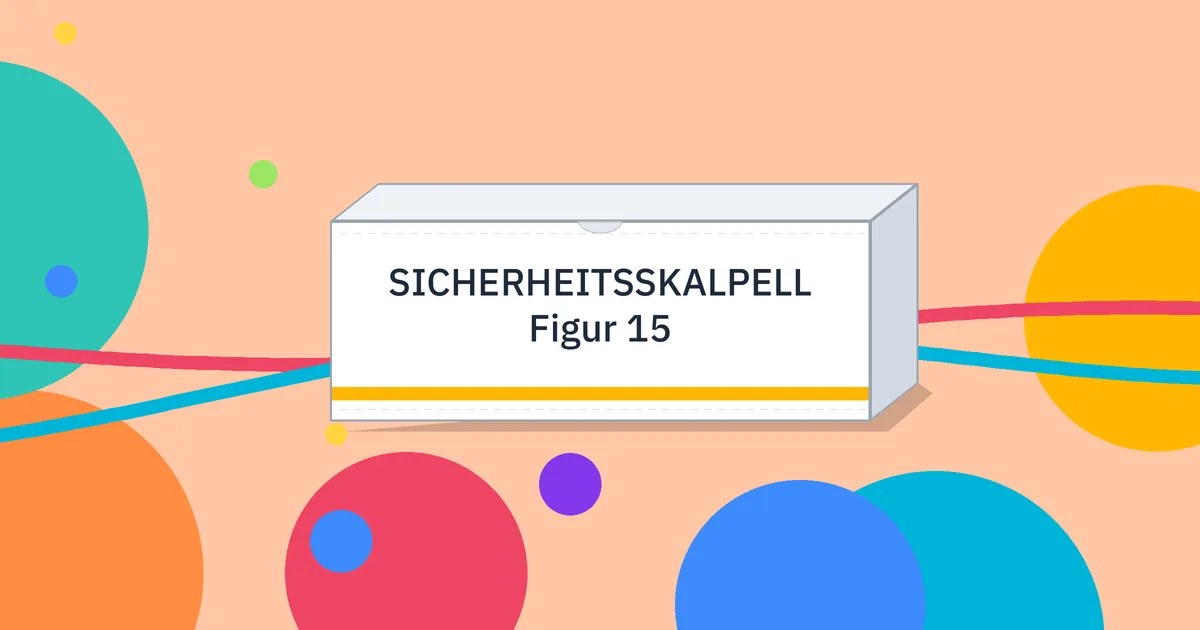 Symbolbild: Packung mit der Aufschrift SICHERHEITSSKALPELL Figur 15 (PZN 09511558) – Verfügbarkeit und Bezug in Apotheken in Frankfurt am Main
