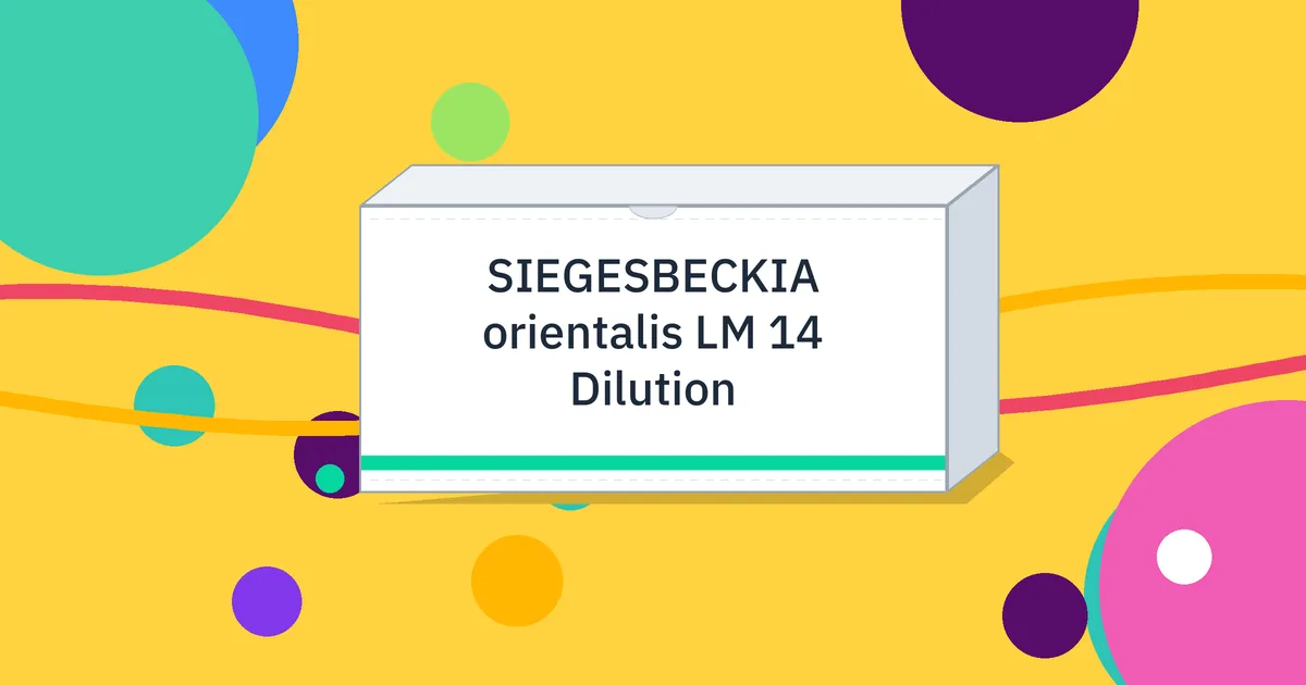 Symbolbild: Packung mit der Aufschrift SIEGESBECKIA orientalis LM 14 Dilution (PZN 13677193) – Verfügbarkeit und Bezug in Apotheken in Frankfurt am Main