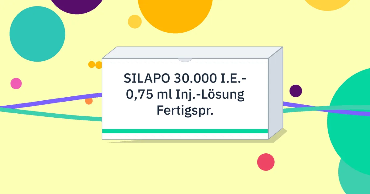 Symbolbild: Packung mit der Aufschrift SILAPO 30.000 I.E.-0,75 ml Inj.-Lösung Fertigspr. (PZN 16395791) – Verfügbarkeit und Bezug in Apotheken in Frankfurt am Main