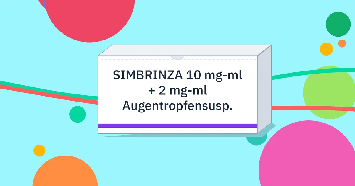 Symbolbild: Packung mit der Aufschrift SIMBRINZA 10 mg-ml + 2 mg-ml Augentropfensusp. (PZN 11480032) – Verfügbarkeit und Bezug in Apotheken in Frankfurt am Main