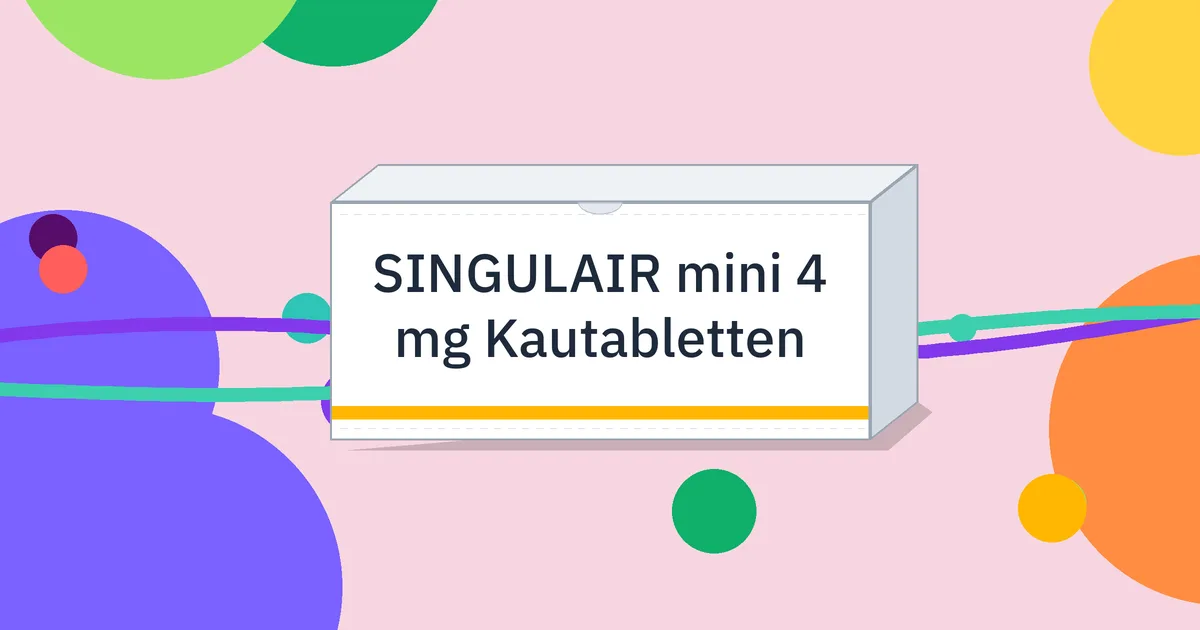 Symbolbild: Packung mit der Aufschrift SINGULAIR mini 4 mg Kautabletten (PZN 01160361) – Verfügbarkeit und Bezug in Apotheken in Frankfurt am Main