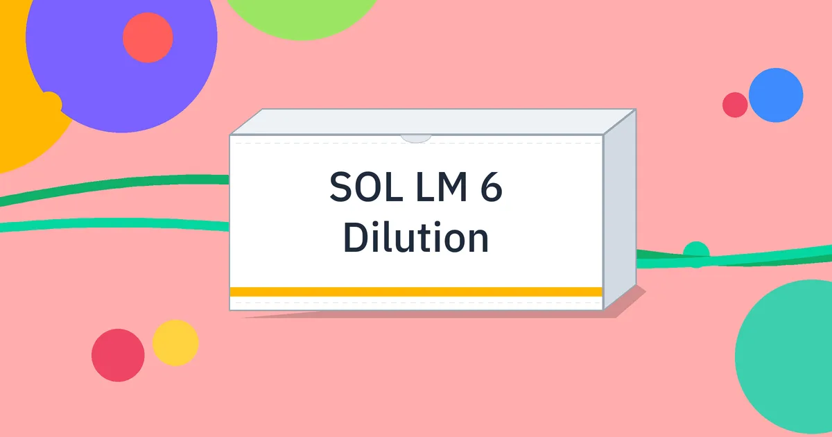 Symbolbild: Packung mit der Aufschrift SOL LM 6 Dilution (PZN 09650509) – Verfügbarkeit und Bezug in Apotheken in Frankfurt am Main