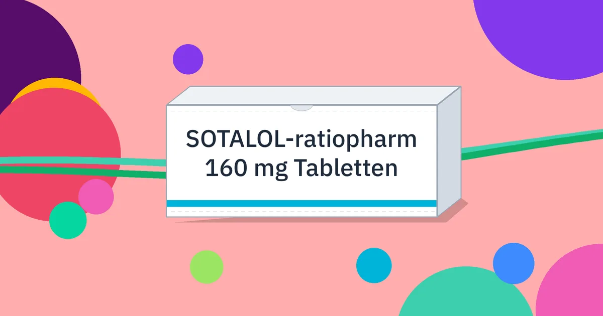 Symbolbild: Packung mit der Aufschrift SOTALOL-ratiopharm 160 mg Tabletten (PZN 04524289) – Verfügbarkeit und Bezug in Apotheken in Frankfurt am Main
