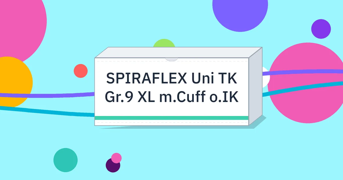 Symbolbild: Packung mit der Aufschrift SPIRAFLEX Uni TK Gr.9 XL m.Cuff o.IK (PZN 12597026) – Verfügbarkeit und Bezug in Apotheken in Frankfurt am Main