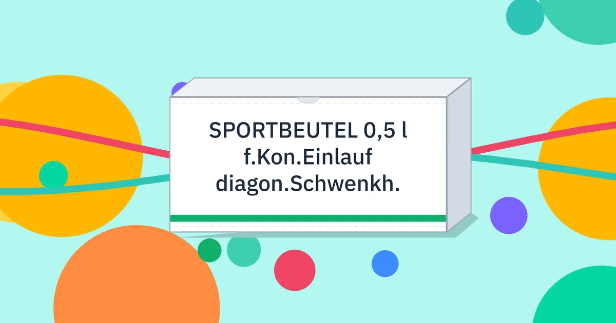 Symbolbild: Packung mit der Aufschrift SPORTBEUTEL 0,5 l f.Kon.Einlauf diagon.Schwenkh. (PZN 06097294) – Verfügbarkeit und Bezug in Apotheken in Frankfurt am Main