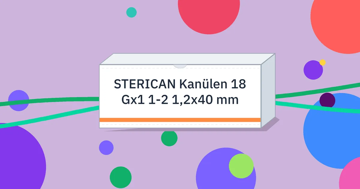 Symbolbild: Packung mit der Aufschrift STERICAN Kanülen 18 Gx1 1-2 1,2x40 mm (PZN 11184687) – Verfügbarkeit und Bezug in Apotheken in Frankfurt am Main