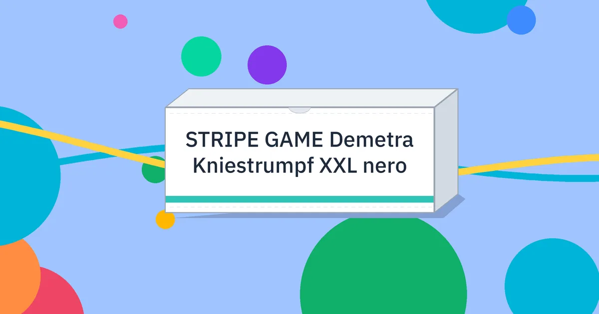 Symbolbild: Packung mit der Aufschrift STRIPE GAME Demetra Kniestrumpf XXL nero (PZN 20719532) – Verfügbarkeit und Bezug in Apotheken in Frankfurt am Main