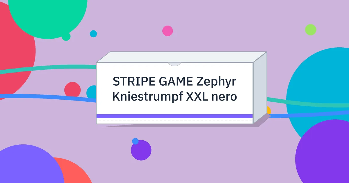 Symbolbild: Packung mit der Aufschrift STRIPE GAME Zephyr Kniestrumpf XXL nero (PZN 20720268) – Verfügbarkeit und Bezug in Apotheken in Frankfurt am Main