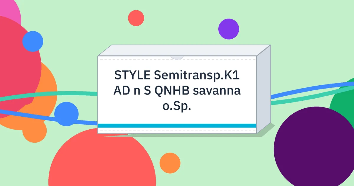 Symbolbild: Packung mit der Aufschrift STYLE Semitransp.K1 AD n S QNHB savanna o.Sp. (PZN 18869626) – Verfügbarkeit und Bezug in Apotheken in Frankfurt am Main