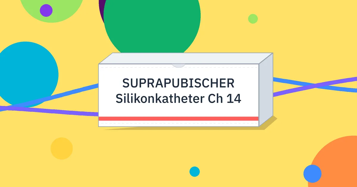 Symbolbild: Packung mit der Aufschrift SUPRAPUBISCHER Silikonkatheter Ch 14 (PZN 07032061) – Verfügbarkeit und Bezug in Apotheken in Frankfurt am Main