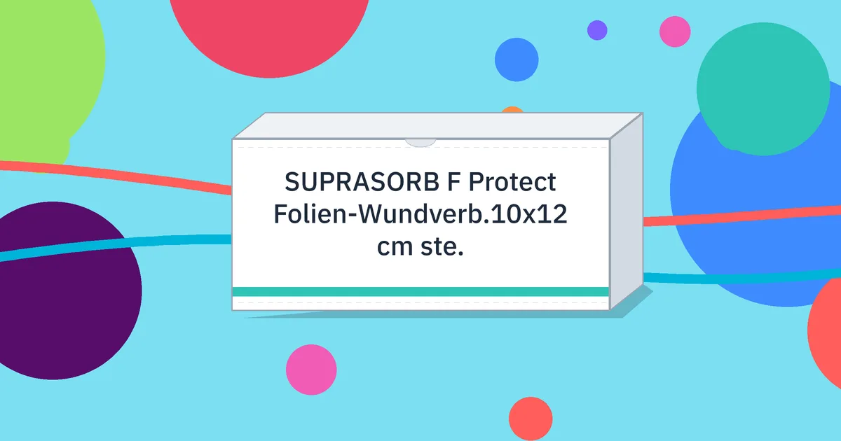 Symbolbild: Packung mit der Aufschrift SUPRASORB F Protect Folien-Wundverb.10x12 cm ste. (PZN 19251124) – Verfügbarkeit und Bezug in Apotheken in Frankfurt am Main