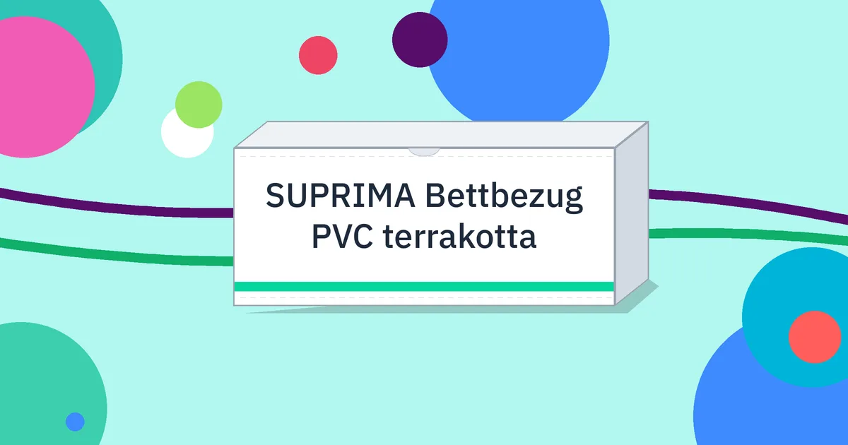 Symbolbild: Packung mit der Aufschrift SUPRIMA Bettbezug PVC terrakotta (PZN 05976786) – Verfügbarkeit und Bezug in Apotheken in Frankfurt am Main