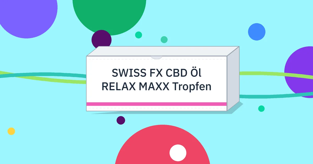 Symbolbild: Packung mit der Aufschrift SWISS FX CBD Öl RELAX MAXX Tropfen (PZN 18799274) – Verfügbarkeit und Bezug in Apotheken in Frankfurt am Main