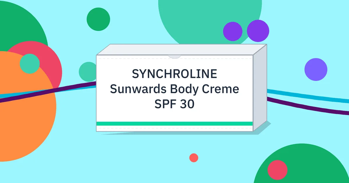 Symbolbild: Packung mit der Aufschrift SYNCHROLINE Sunwards Body Creme SPF 30 (PZN 15784898) – Verfügbarkeit und Bezug in Apotheken in Frankfurt am Main