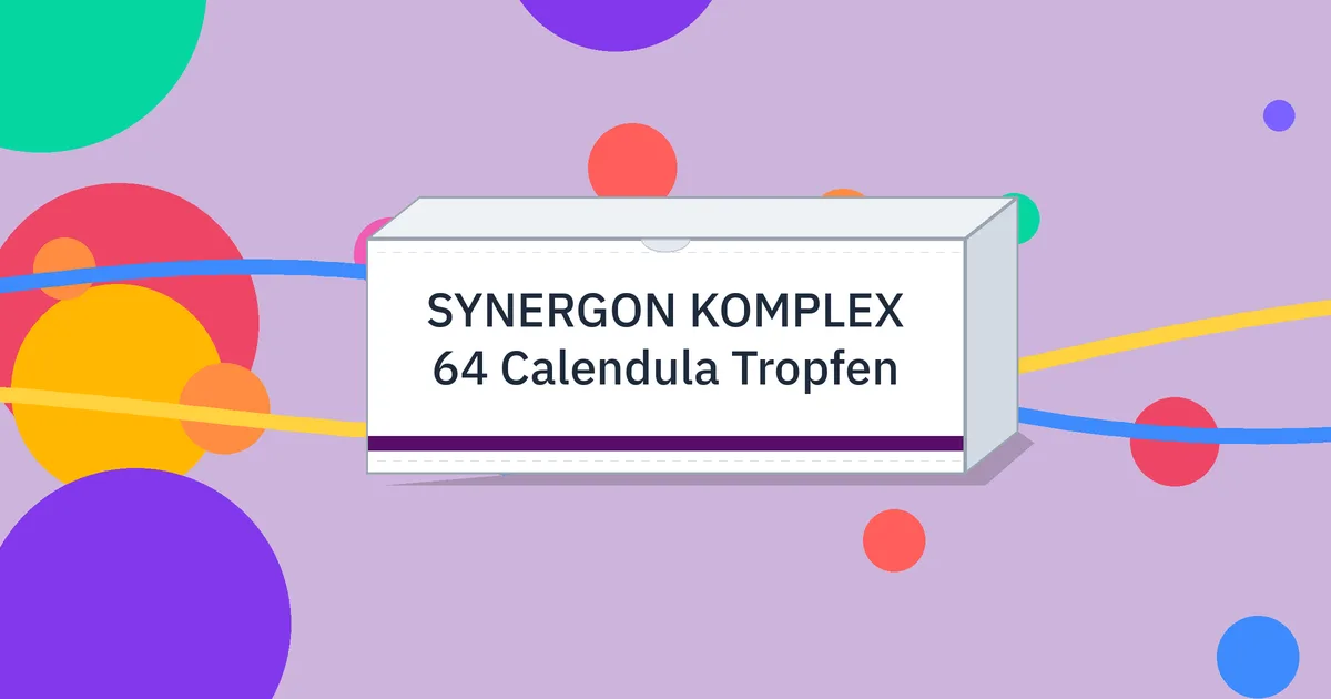 Symbolbild: Packung mit der Aufschrift SYNERGON KOMPLEX 64 Calendula Tropfen (PZN 03467170) – Verfügbarkeit und Bezug in Apotheken in Frankfurt am Main