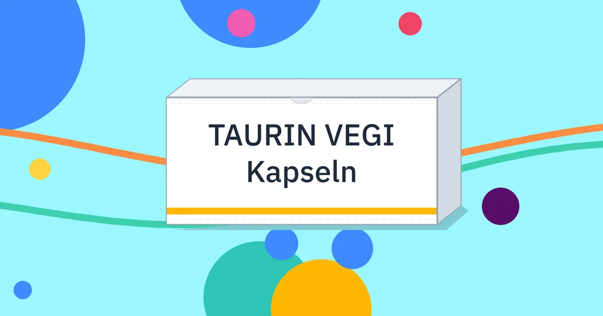 Symbolbild: Packung mit der Aufschrift TAURIN VEGI Kapseln (PZN 04142949) – Verfügbarkeit und Bezug in Apotheken in Frankfurt am Main