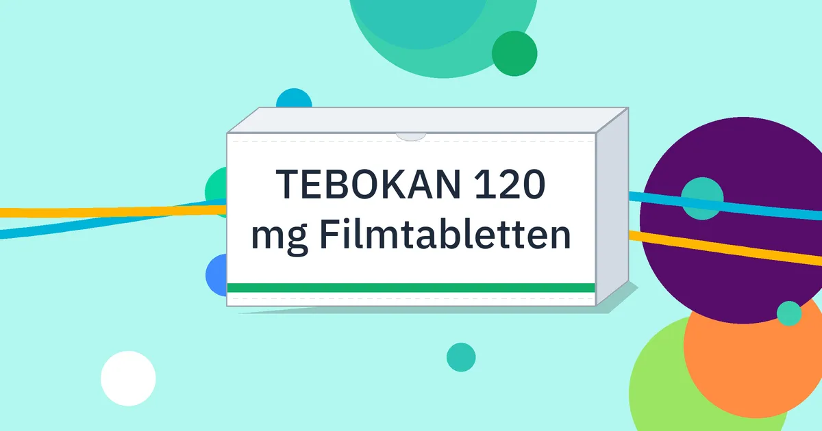 Symbolbild: Packung mit der Aufschrift TEBOKAN 120 mg Filmtabletten (PZN 13753149) – Verfügbarkeit und Bezug in Apotheken in Frankfurt am Main