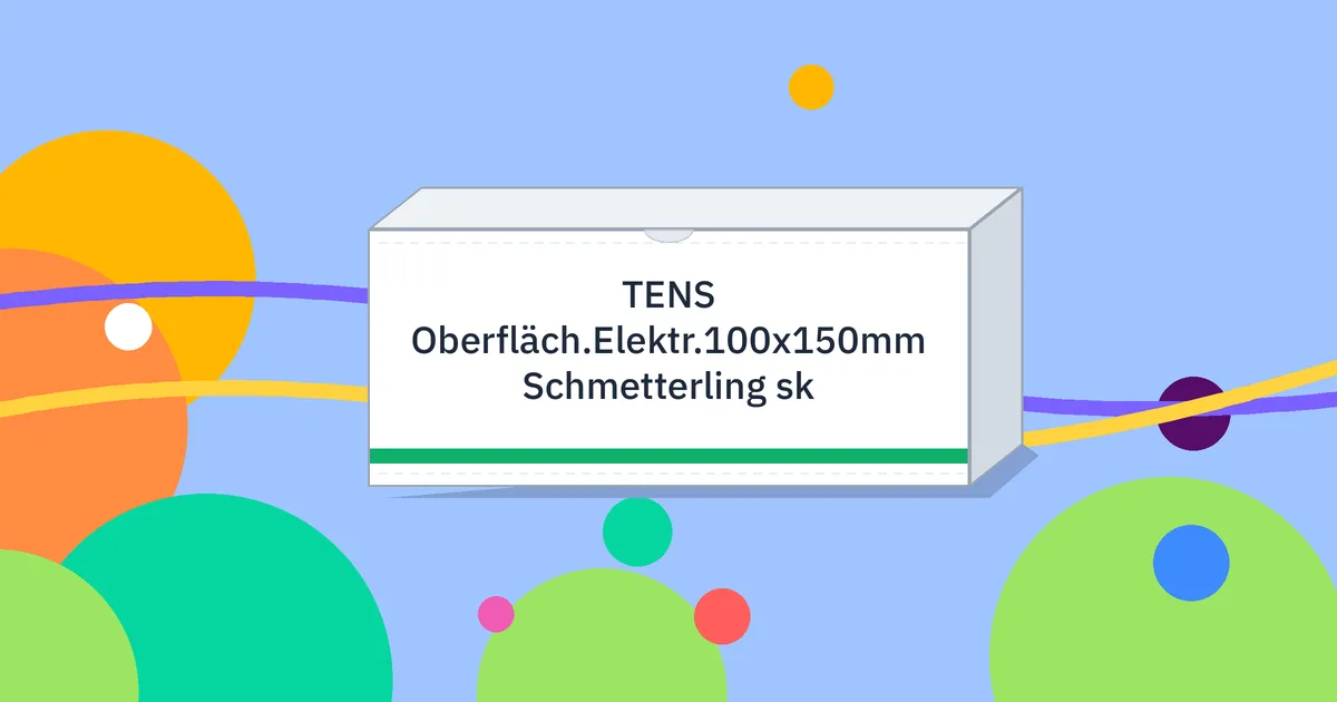 Symbolbild: Packung mit der Aufschrift TENS Oberfläch.Elektr.100x150mm Schmetterling sk (PZN 11693561) – Verfügbarkeit und Bezug in Apotheken in Frankfurt am Main