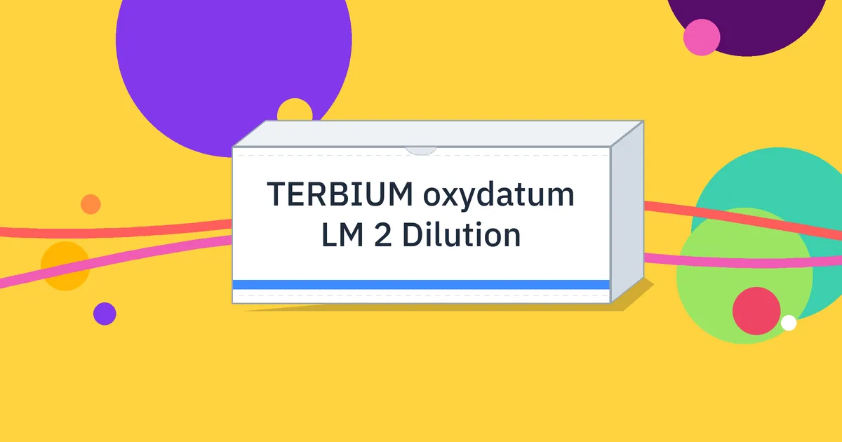 Symbolbild: Packung mit der Aufschrift TERBIUM oxydatum LM 2 Dilution (PZN 13216003) – Verfügbarkeit und Bezug in Apotheken in Frankfurt am Main