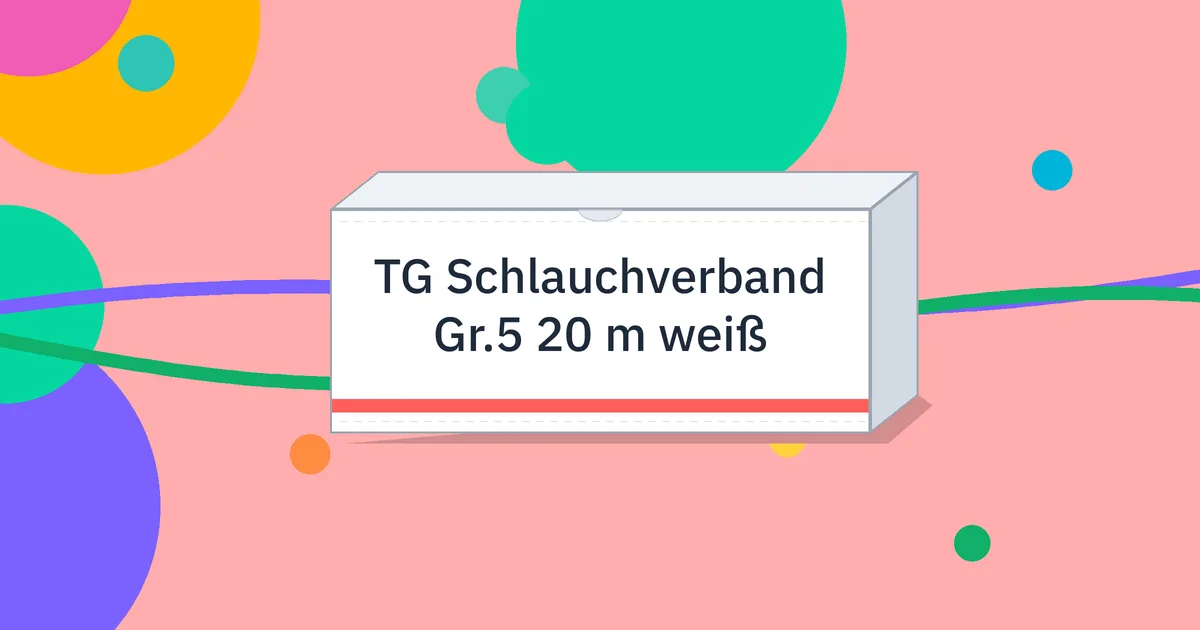 Symbolbild: Packung mit der Aufschrift TG Schlauchverband Gr.5 20 m weiß (PZN 20277726) – Verfügbarkeit und Bezug in Apotheken in Frankfurt am Main