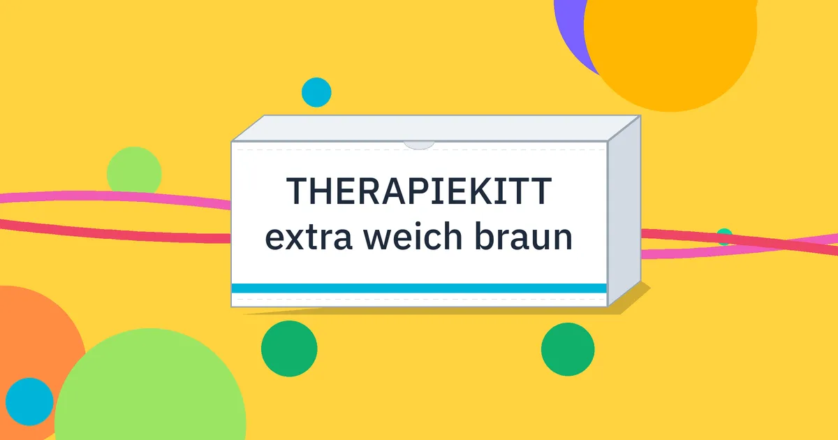 Symbolbild: Packung mit der Aufschrift THERAPIEKITT extra weich braun (PZN 14305186) – Verfügbarkeit und Bezug in Apotheken in Frankfurt am Main