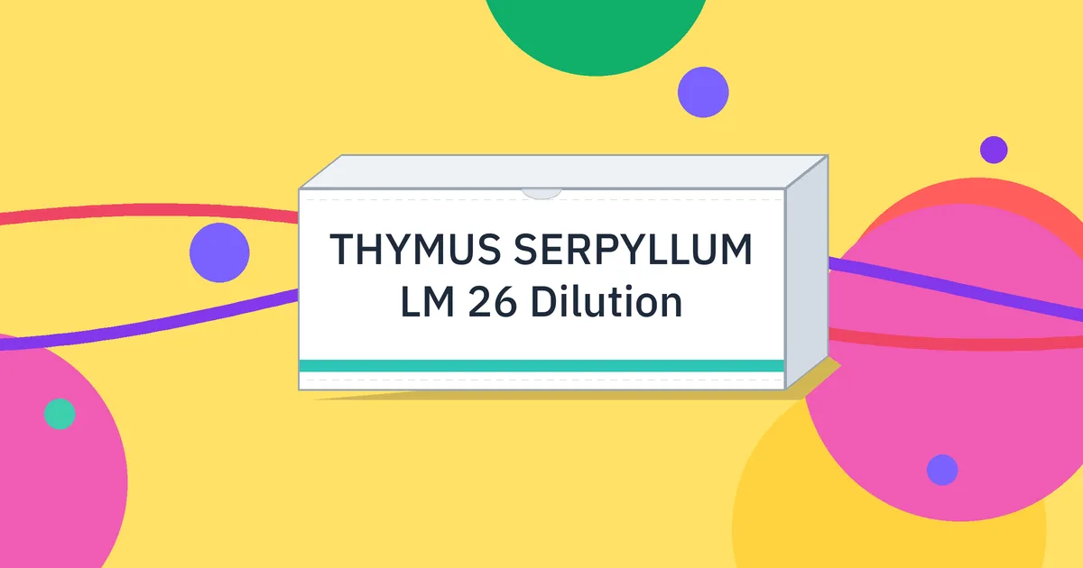 Symbolbild: Packung mit der Aufschrift THYMUS SERPYLLUM LM 26 Dilution (PZN 13223115) – Verfügbarkeit und Bezug in Apotheken in Frankfurt am Main