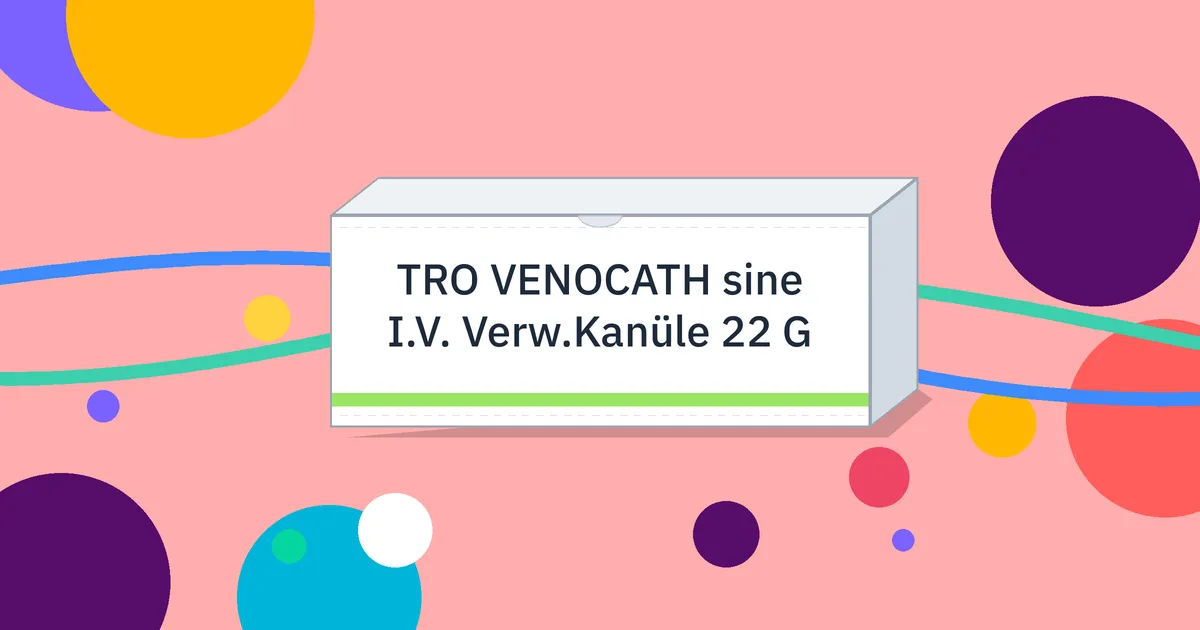 Symbolbild: Packung mit der Aufschrift TRO VENOCATH sine I.V. Verw.Kanüle 22 G (PZN 11187473) – Verfügbarkeit und Bezug in Apotheken in Frankfurt am Main
