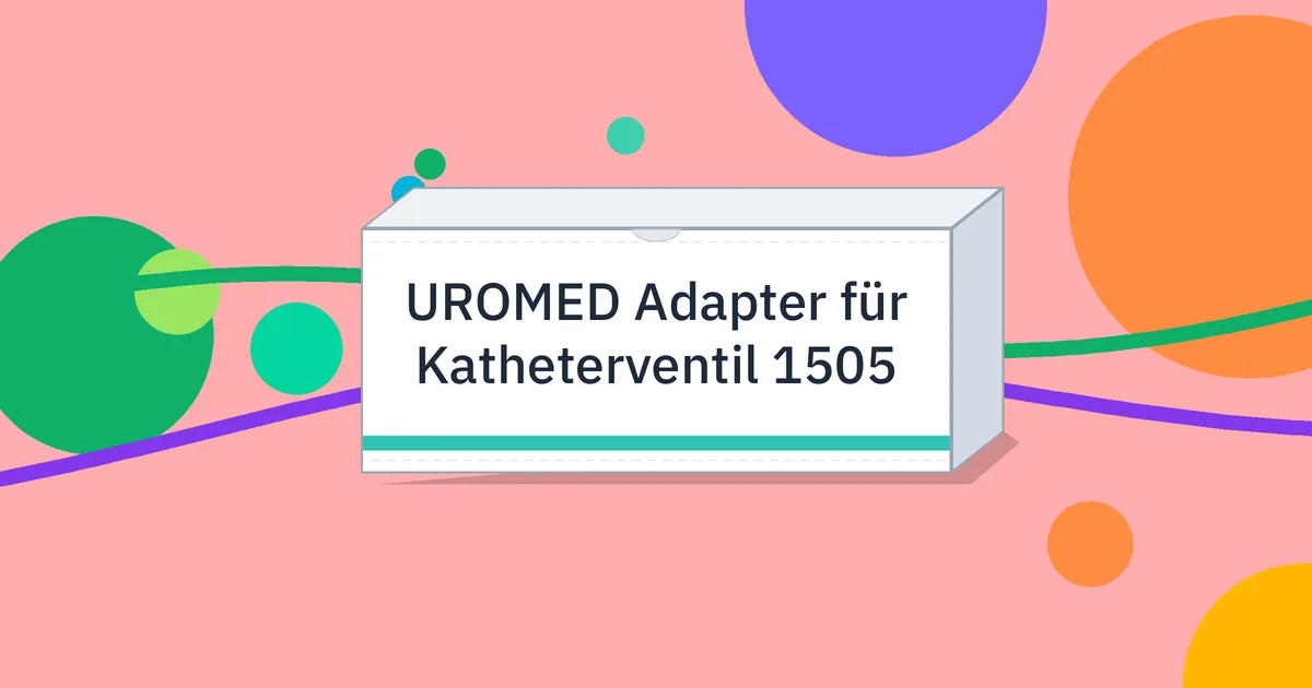 Symbolbild: Packung mit der Aufschrift UROMED Adapter für Katheterventil 1505 (PZN 07198577) – Verfügbarkeit und Bezug in Apotheken in Frankfurt am Main