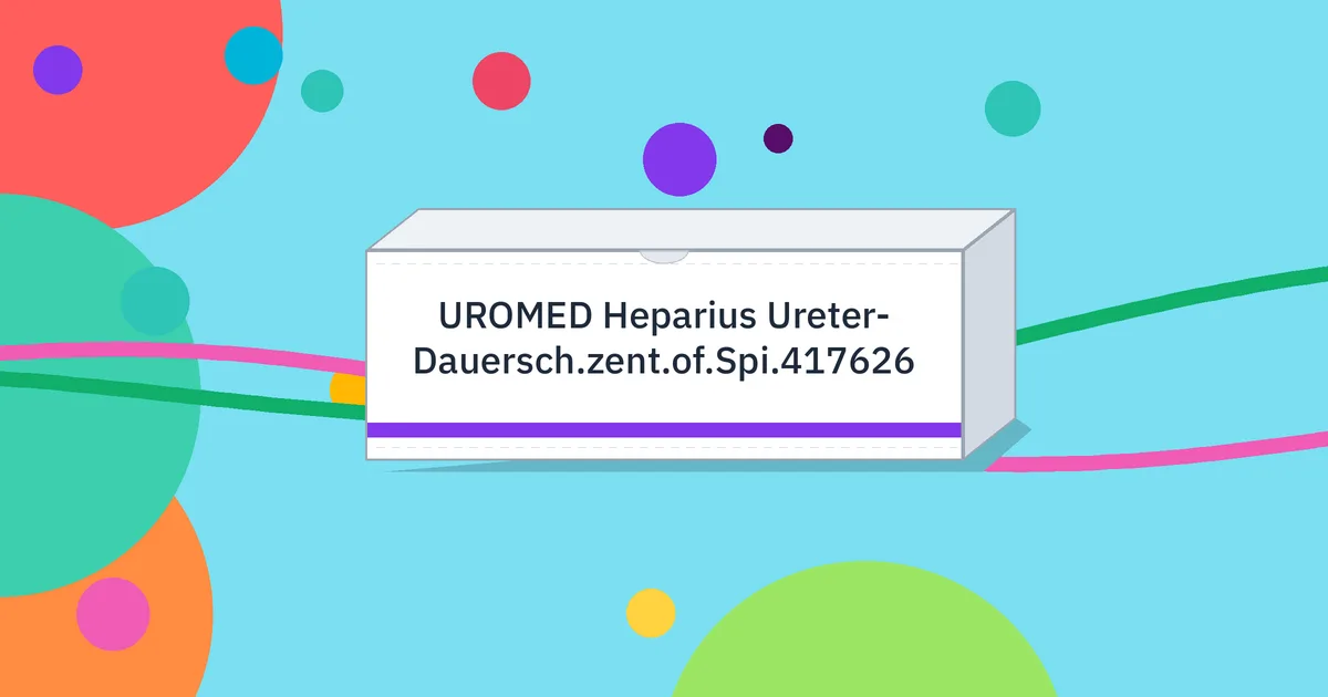 Symbolbild: Packung mit der Aufschrift UROMED Heparius Ureter-Dauersch.zent.of.Spi.417626 (PZN 11370792) – Verfügbarkeit und Bezug in Apotheken in Frankfurt am Main