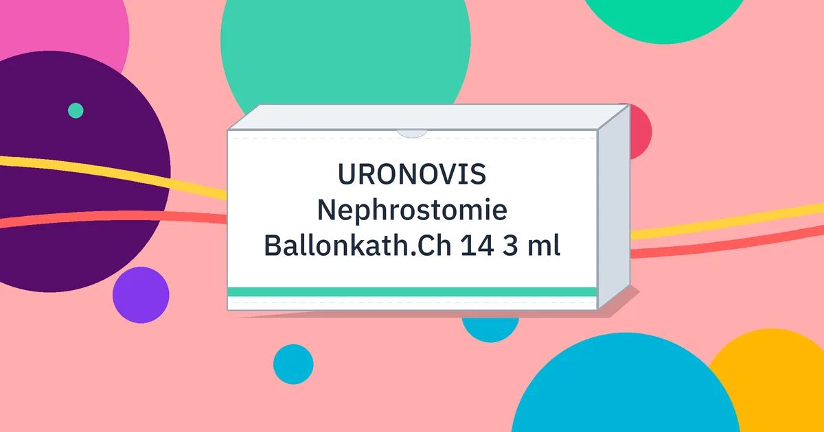 Symbolbild: Packung mit der Aufschrift URONOVIS Nephrostomie Ballonkath.Ch 14 3 ml (PZN 00796335) – Verfügbarkeit und Bezug in Apotheken in Frankfurt am Main