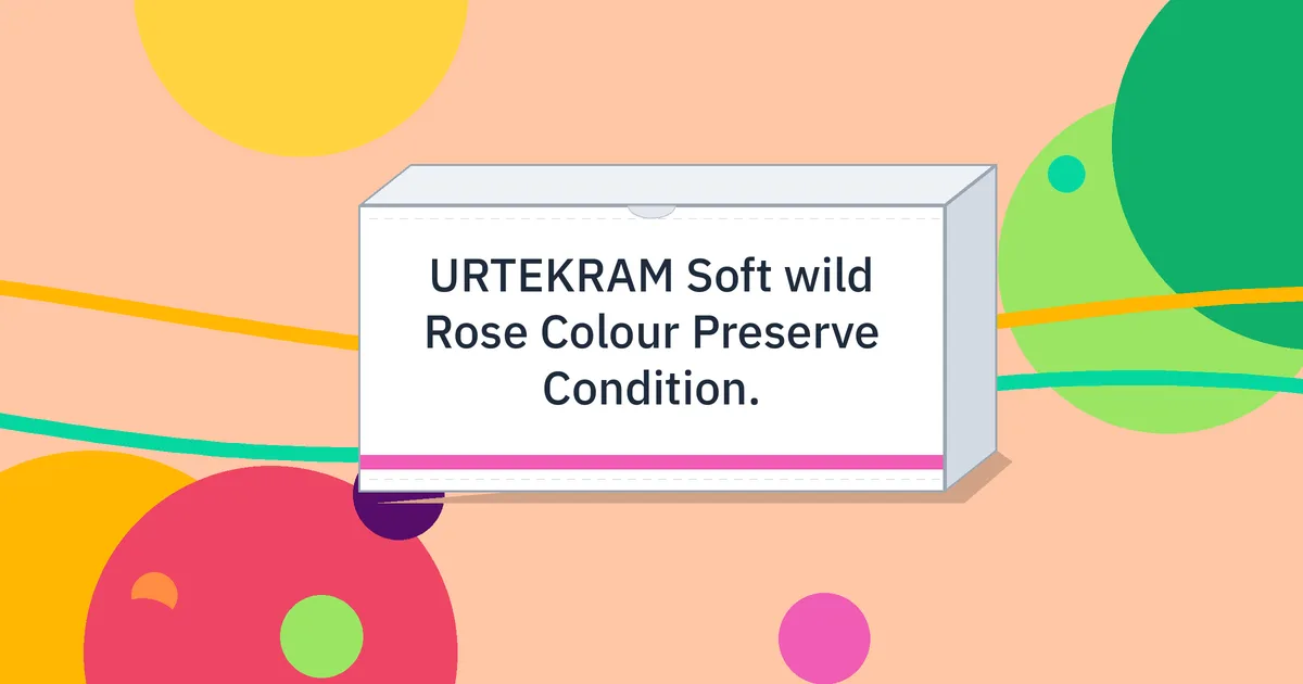 Symbolbild: Packung mit der Aufschrift URTEKRAM Soft wild Rose Colour Preserve Condition. (PZN 19478075) – Verfügbarkeit und Bezug in Apotheken in Frankfurt am Main