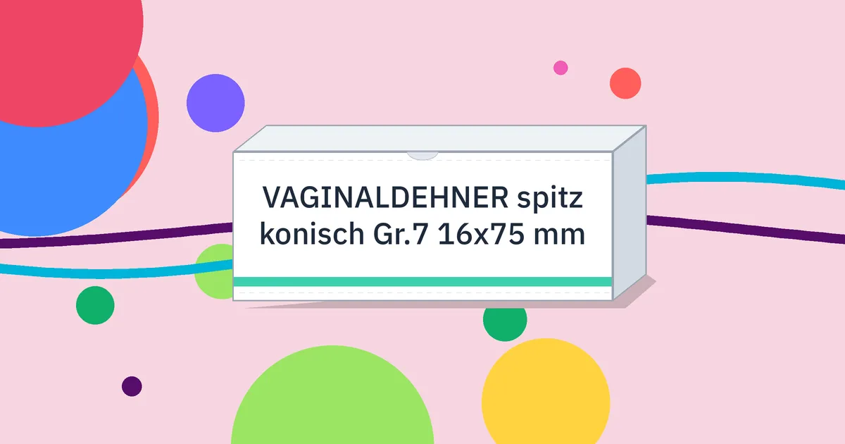 Symbolbild: Packung mit der Aufschrift VAGINALDEHNER spitz konisch Gr.7 16x75 mm (PZN 07322712) – Verfügbarkeit und Bezug in Apotheken in Frankfurt am Main