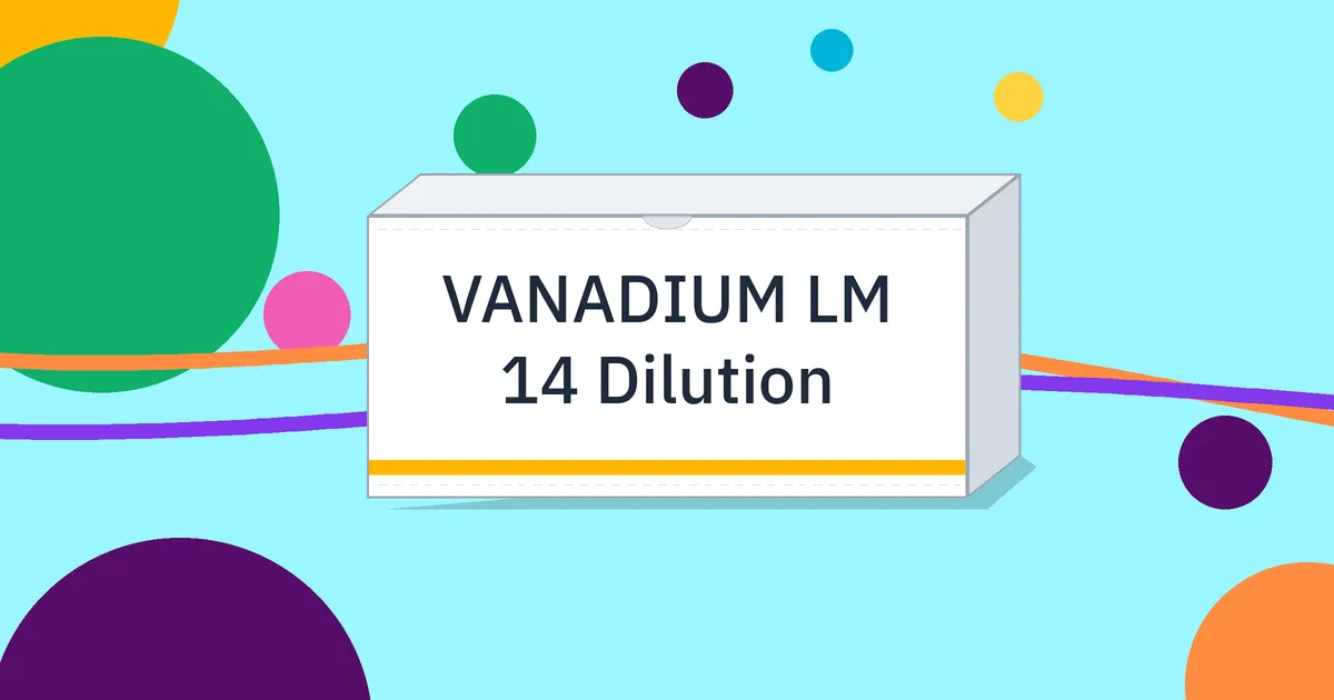 Symbolbild: Packung mit der Aufschrift VANADIUM LM 14 Dilution (PZN 13262581) – Verfügbarkeit und Bezug in Apotheken in Frankfurt am Main