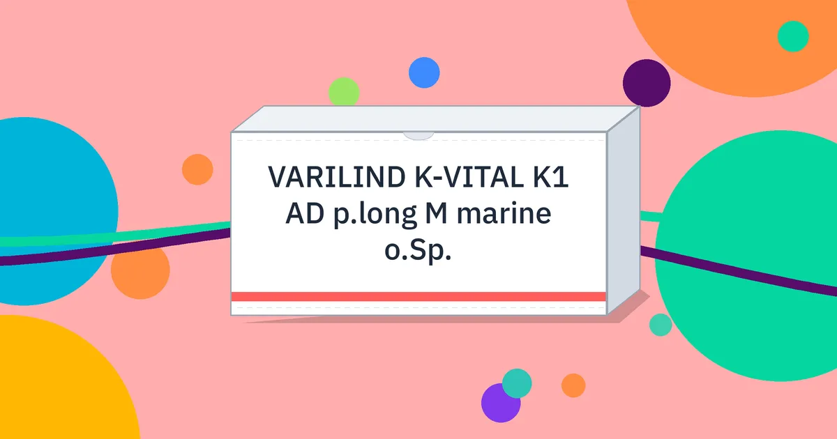 Symbolbild: Packung mit der Aufschrift VARILIND K-VITAL K1 AD p.long M marine o.Sp. (PZN 20566525) – Verfügbarkeit und Bezug in Apotheken in Frankfurt am Main