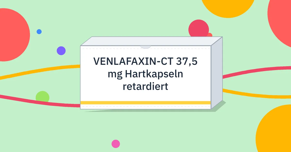 Symbolbild: Packung mit der Aufschrift VENLAFAXIN-CT 37,5 mg Hartkapseln retardiert (PZN 06794283) – Verfügbarkeit und Bezug in Apotheken in Frankfurt am Main